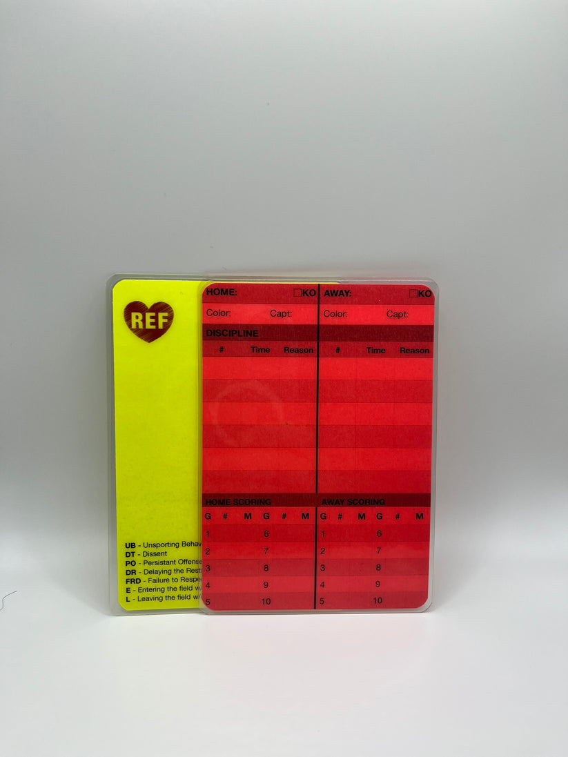Red & Yellow Referee Scorecard – REFS NEED LOVE TOO