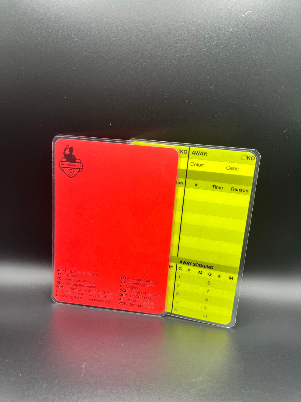 Red & Yellow Referee Scorecard – REFS NEED LOVE TOO